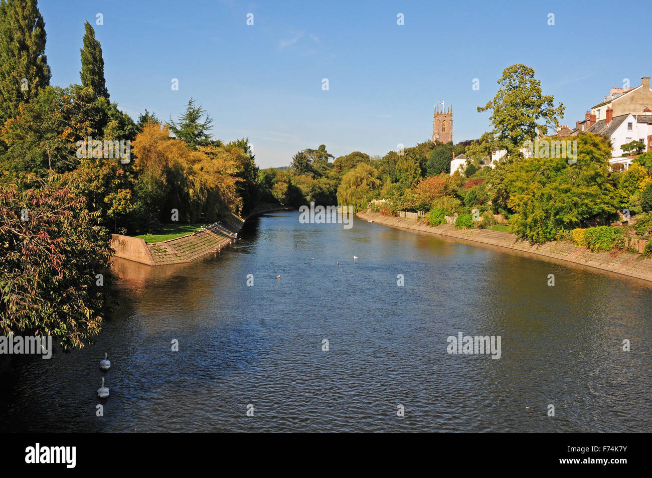The river Lowman, Tiverton, Mid Devon Stock Photo - Alamy