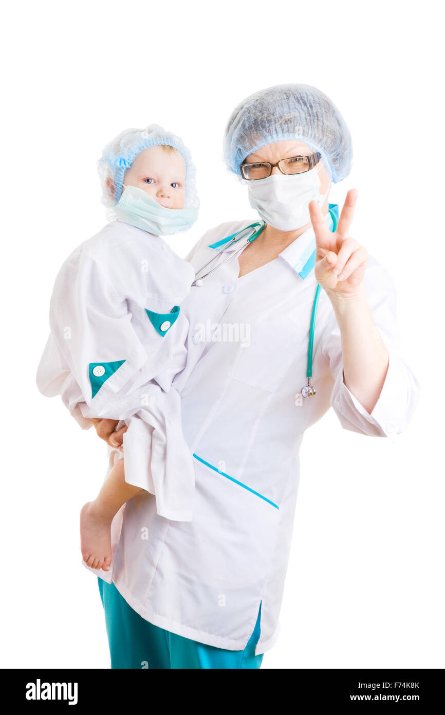 happy doctor and small patient Stock Photo - Alamy