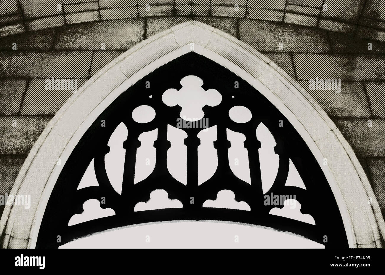 Old Cathedral Church Window With Halftone Textured Effect Stock Photo ...