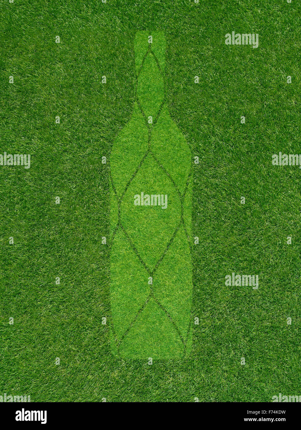 Silhouette of a bottle of wine drawn in the grass Stock Photo - Alamy