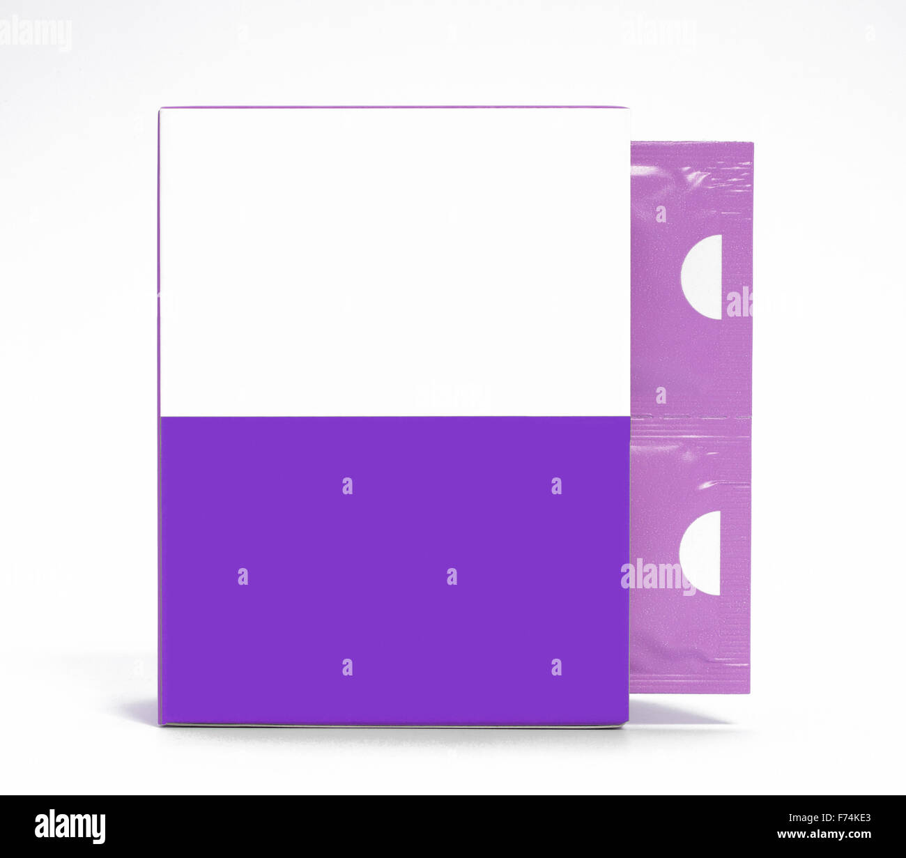 Pharmacy Pack with dose presentation purple and white colors copy space ...
