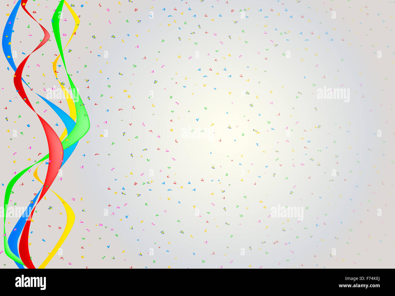 A happy celebration card background with ribbons and confetti Stock ...