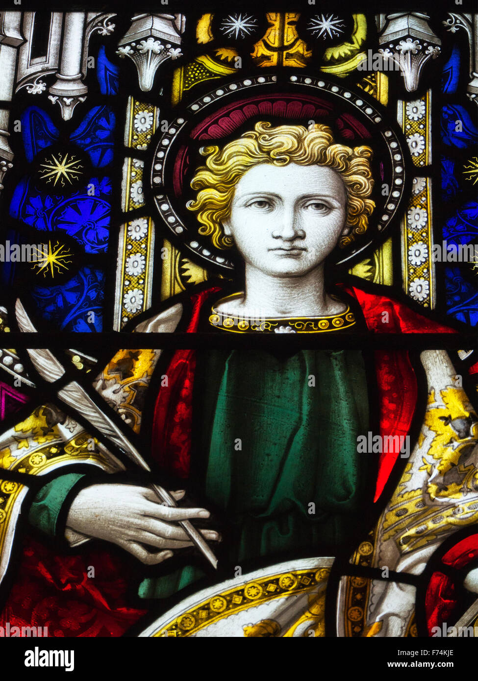 St John Stained Glass Window Detail at All Saints Church Horstead ...
