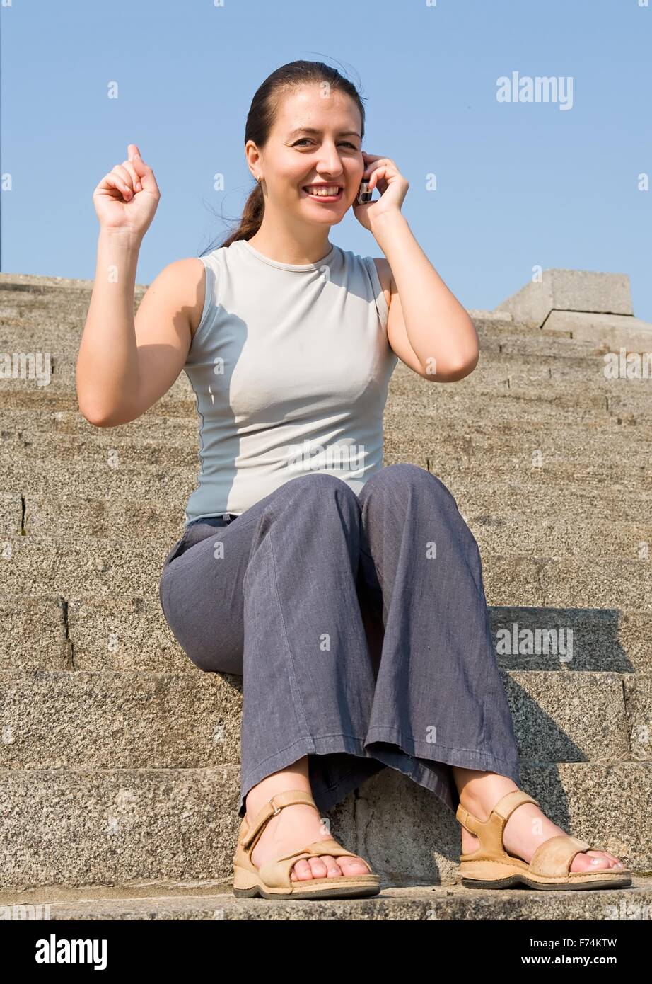 girl with mobile Stock Photo - Alamy