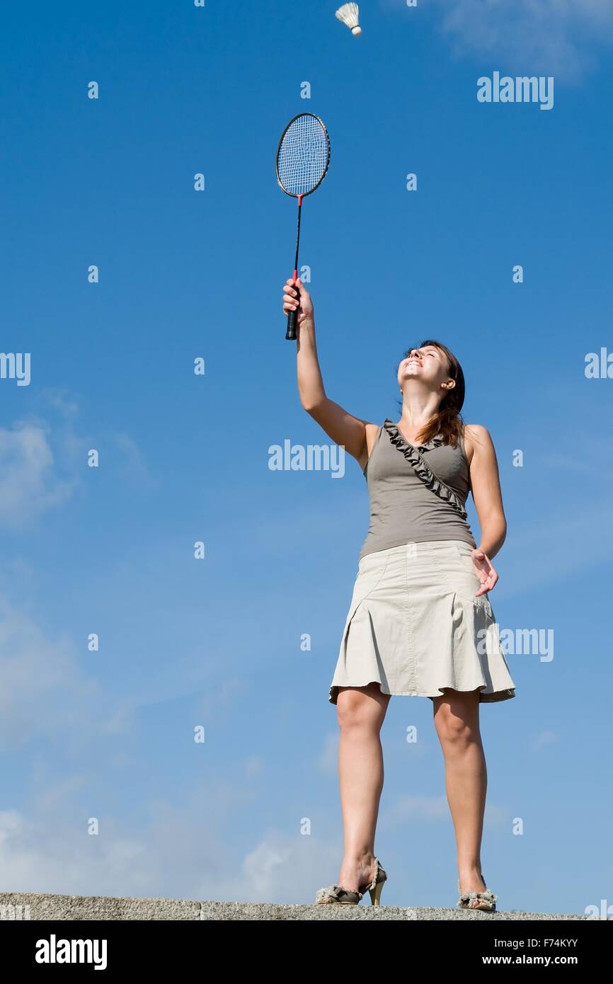 Beauty woman badminton racket hi-res stock photography and images - Alamy