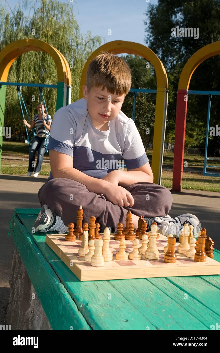boy play a chess Stock Photo - Alamy