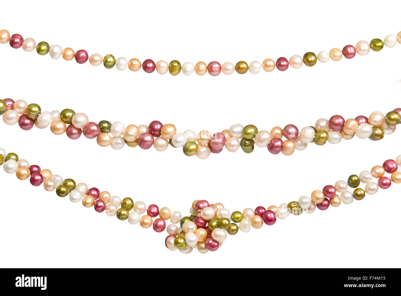 Colorful pearl necklace Stock Photo - Alamy