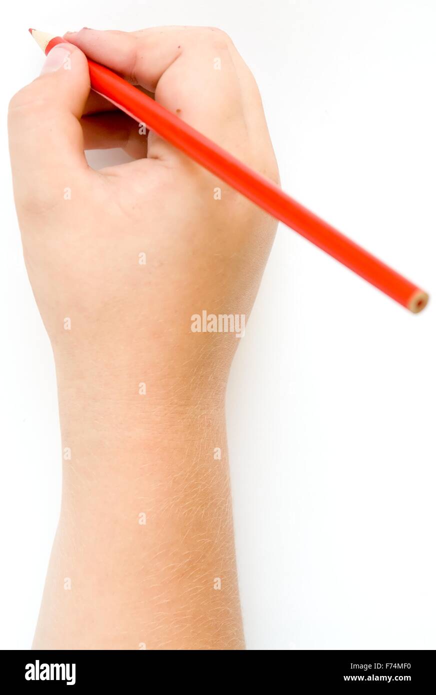 hand with pencil Stock Photo - Alamy