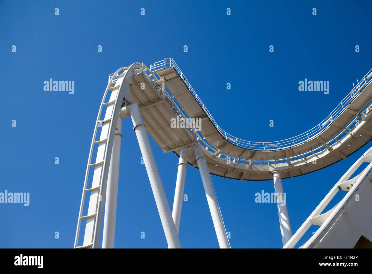 detail of roller coaster curve and down Stock Photo - Alamy