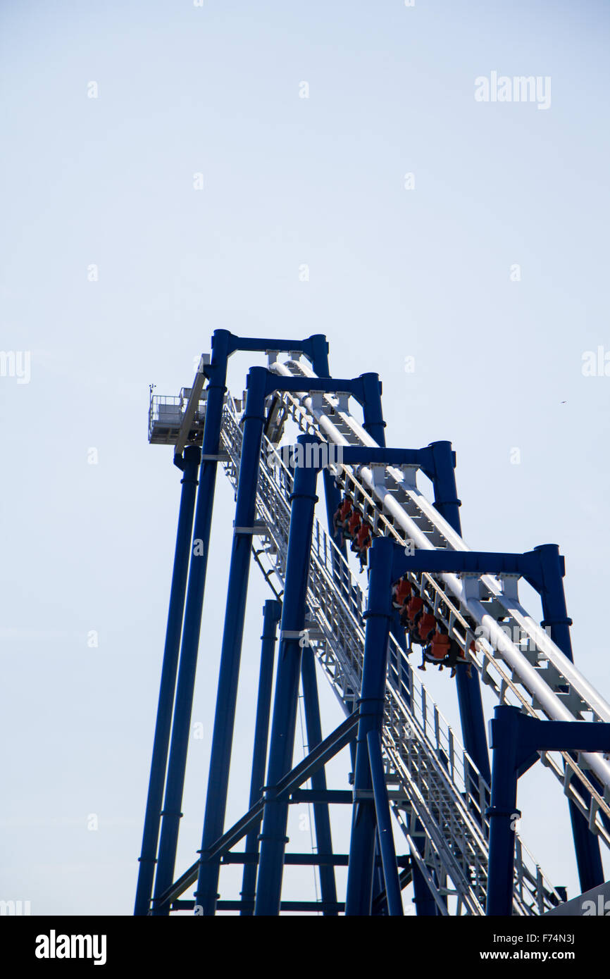 detail of modern roller coaster amusement park Italy Stock Photo - Alamy