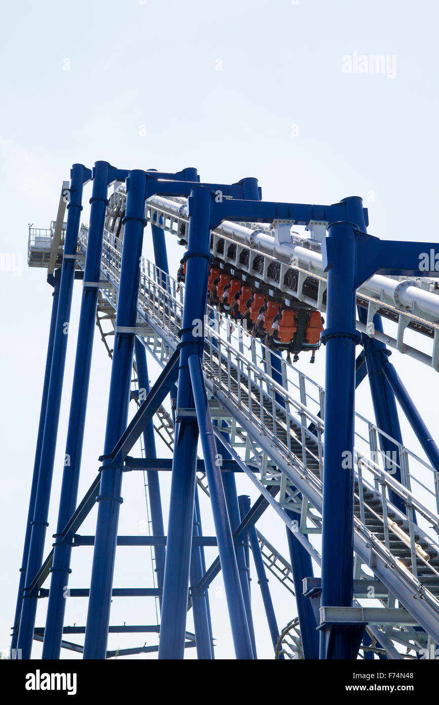 detail of modern roller coaster amusement park Italy Stock Photo - Alamy