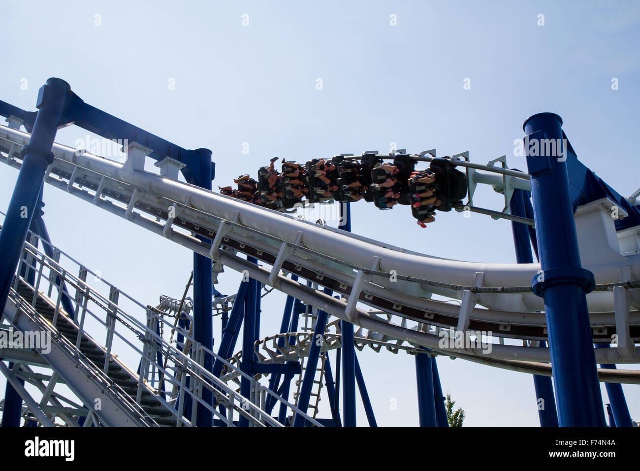 detail of modern roller coaster amusement park Italy Stock Photo - Alamy