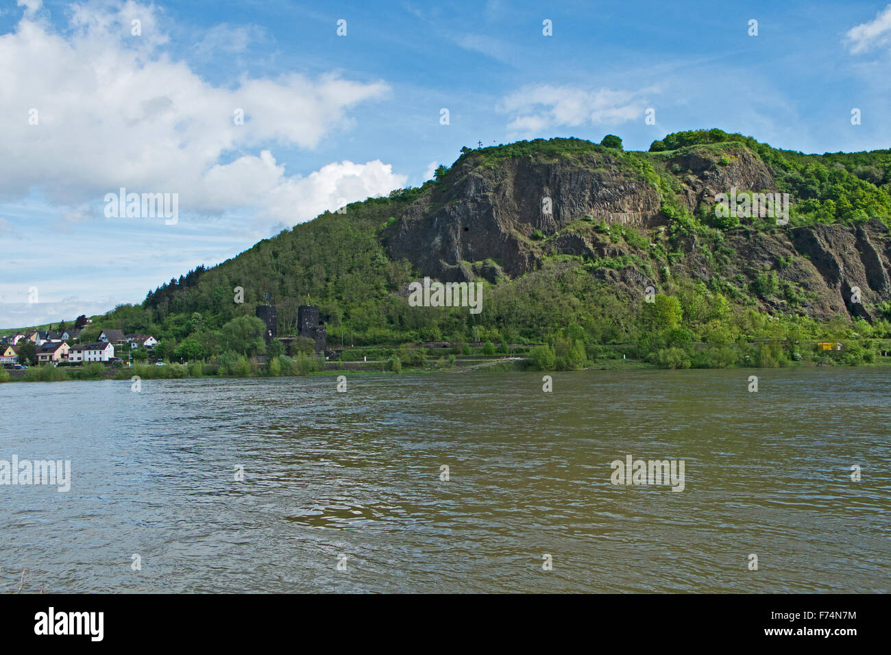 Remagen Germany Rhine Cruise; river, towers, landscape Stock Photo - Alamy