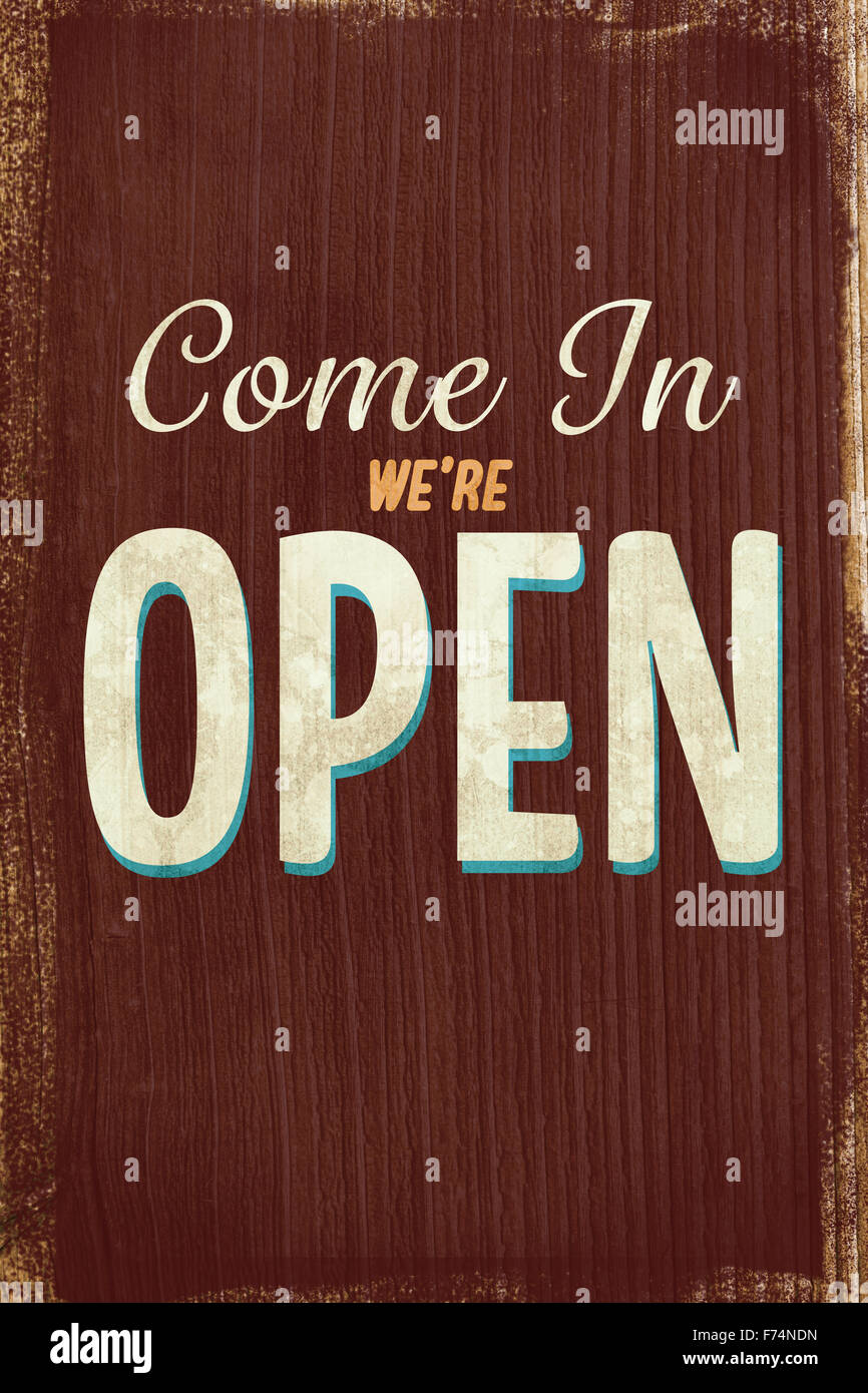 A Vintage coloured open sign Stock Photo - Alamy