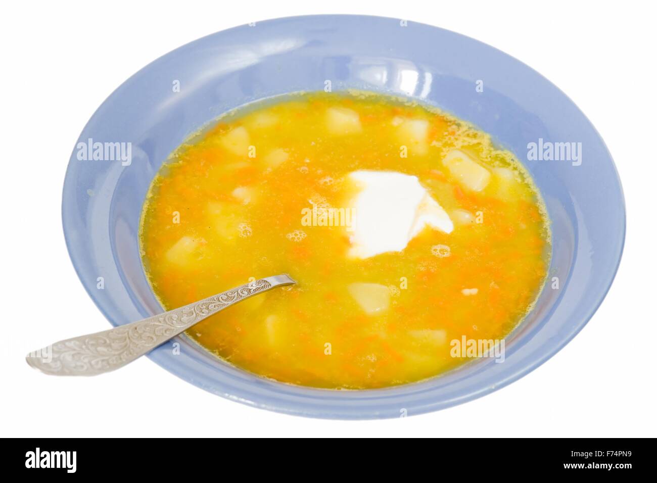Plate with soup Stock Photo - Alamy