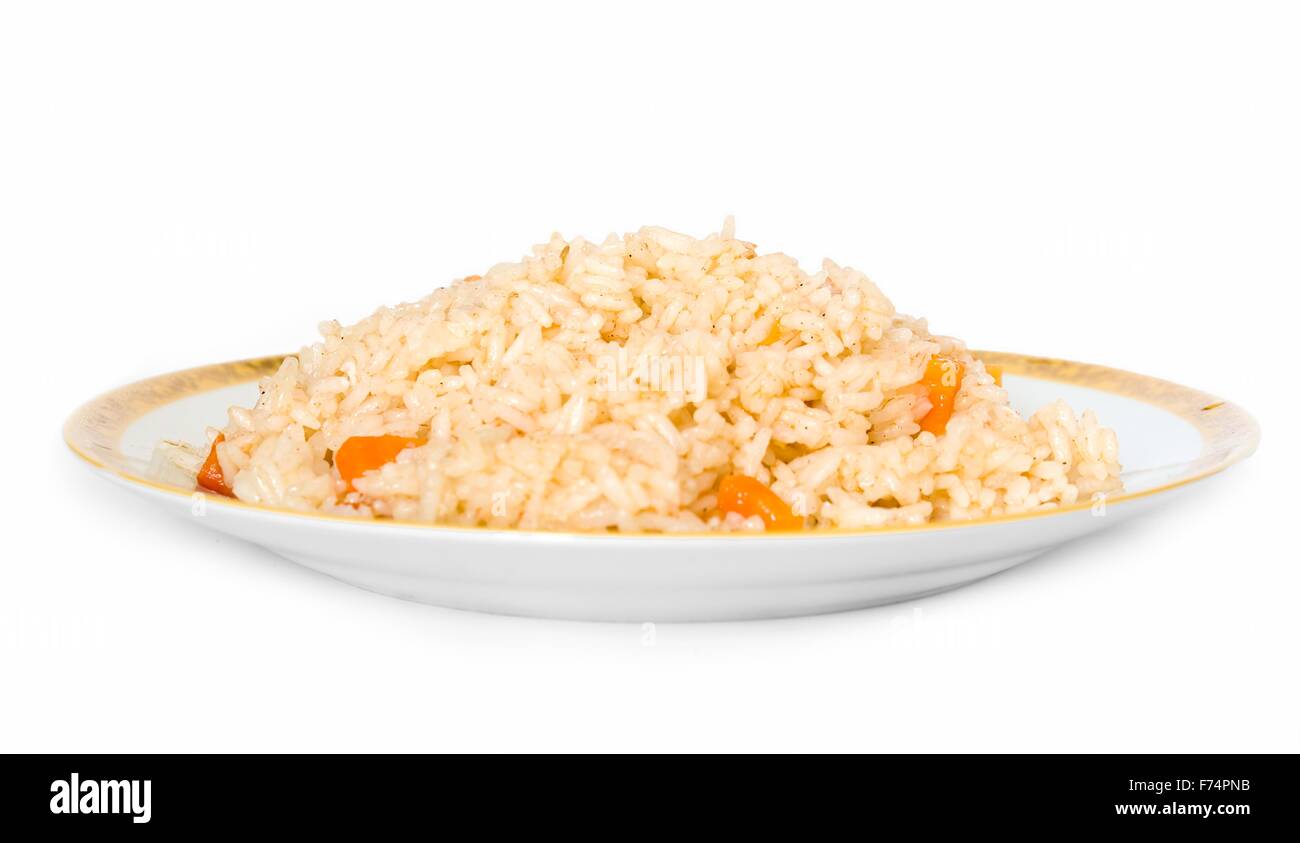 Plate with rice Stock Photo - Alamy