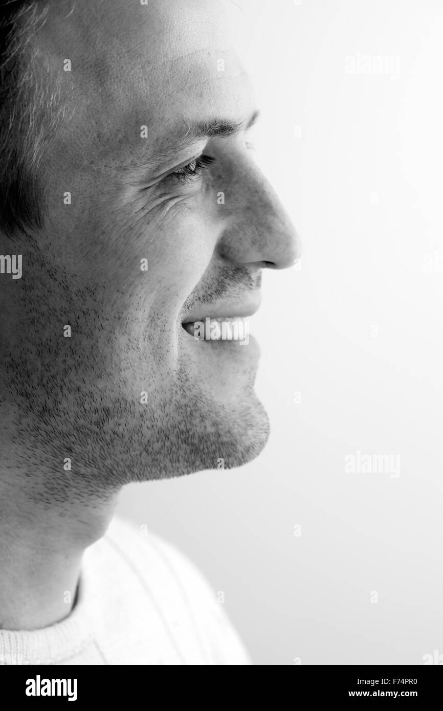 Close up portrait half male Black and White Stock Photos & Images - Alamy