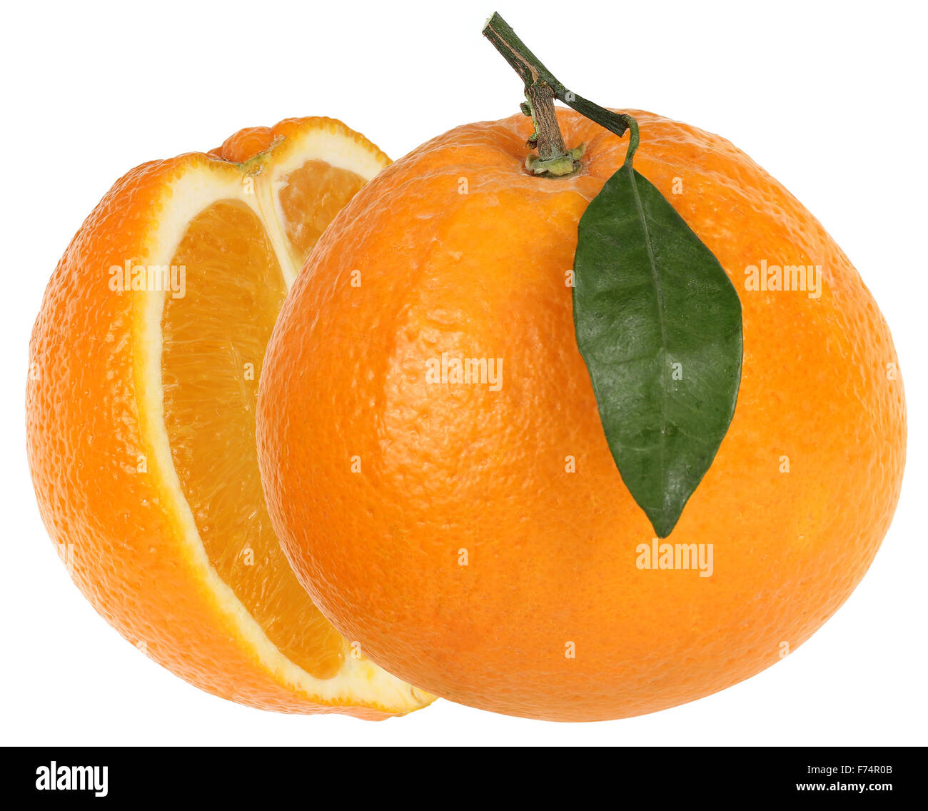Ripe orange fruit isolated on white background Stock Photo - Alamy