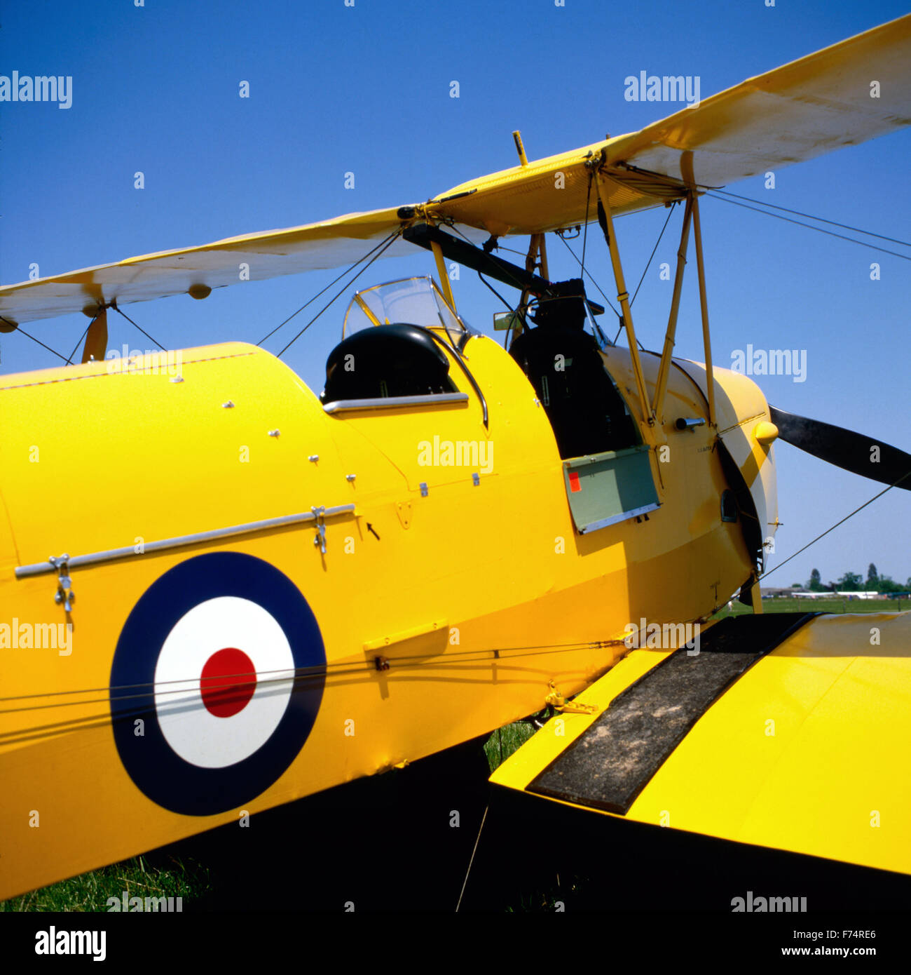 Yellow biplane hi-res stock photography and images - Alamy