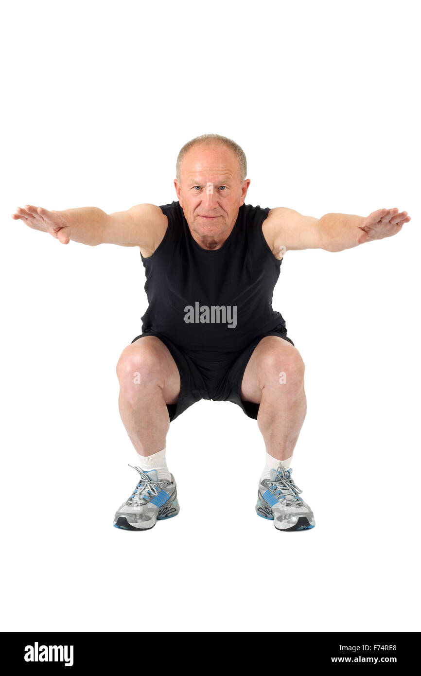 Squatting exercise Cut Out Stock Images & Pictures - Alamy