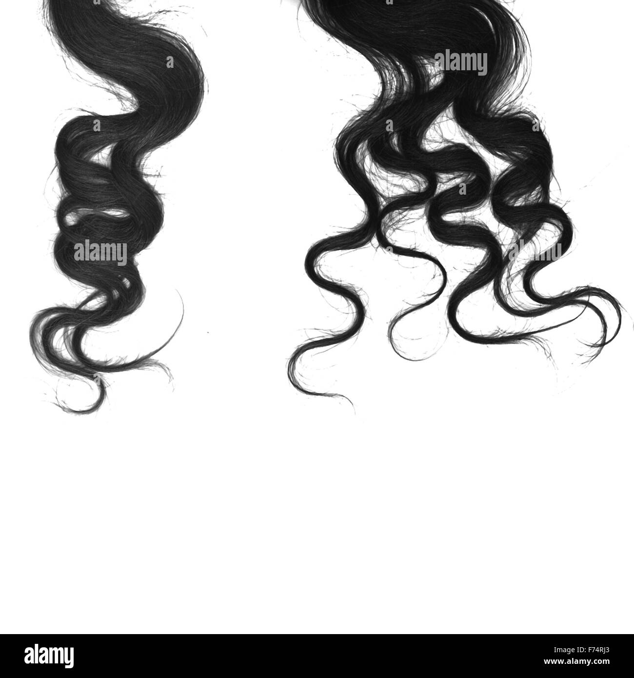 Black hair curl Black and White Stock Photos & Images - Alamy