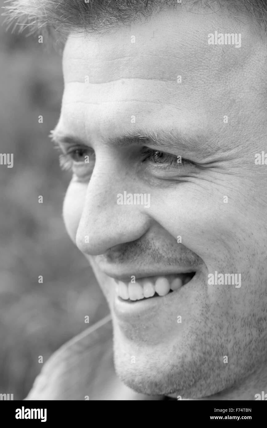 One male smiling Black and White Stock Photos & Images - Alamy