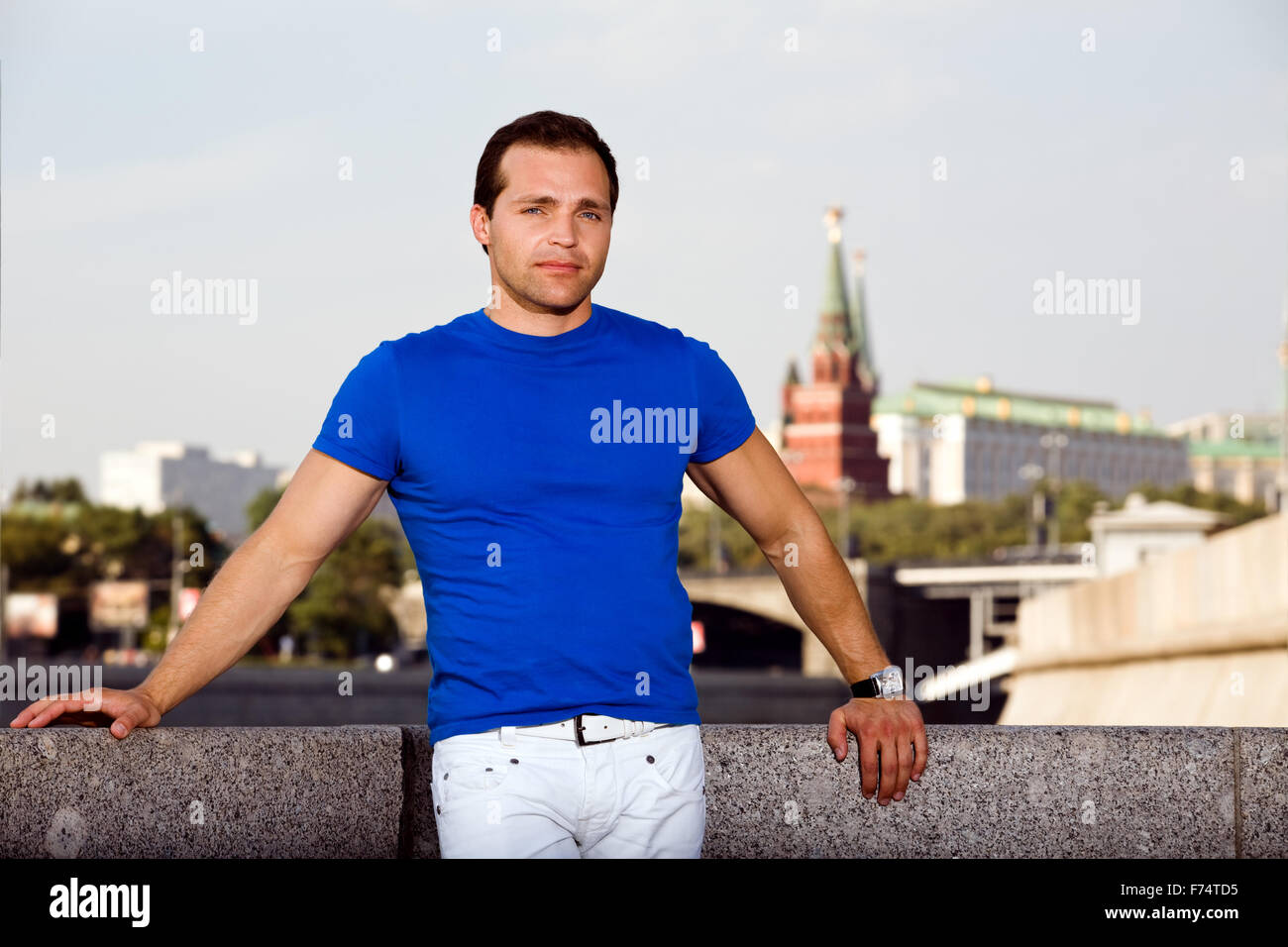 Russian man standing on the streets Stock Photo - Alamy