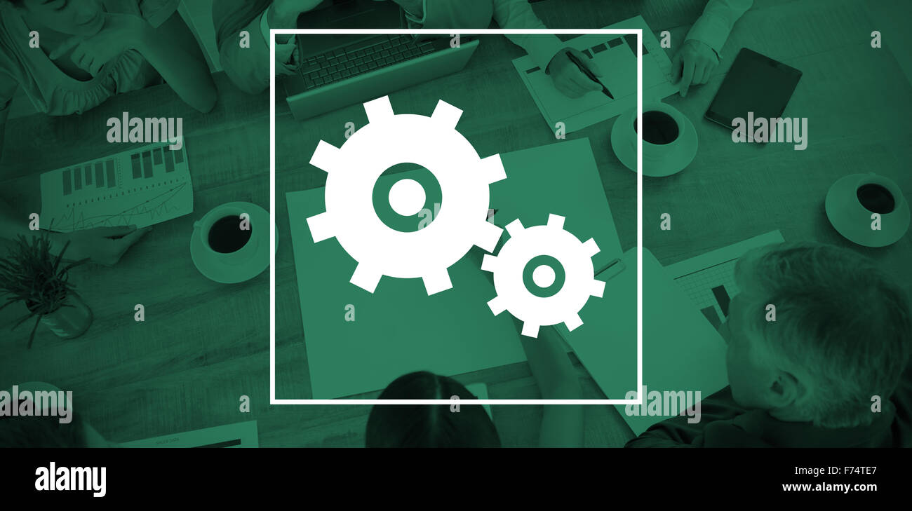 Composite image of cog and wheel Stock Photo - Alamy