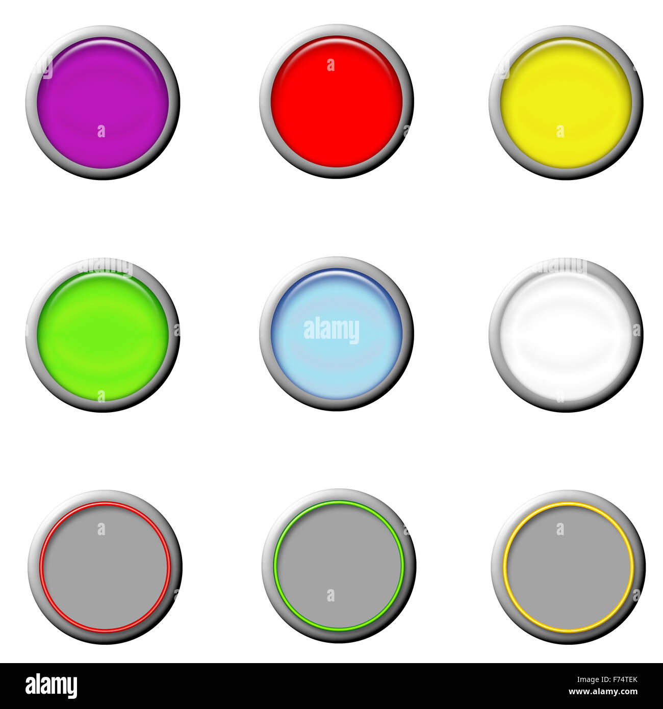 Set glass buttons Stock Photo - Alamy