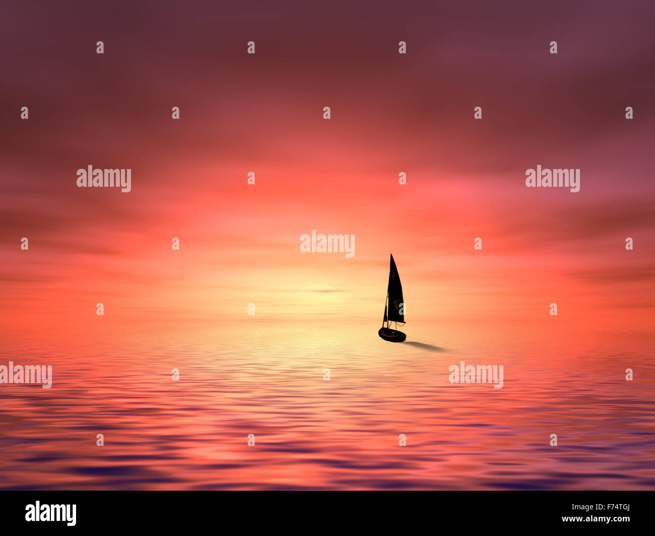 sailboat in sunset Stock Photo - Alamy