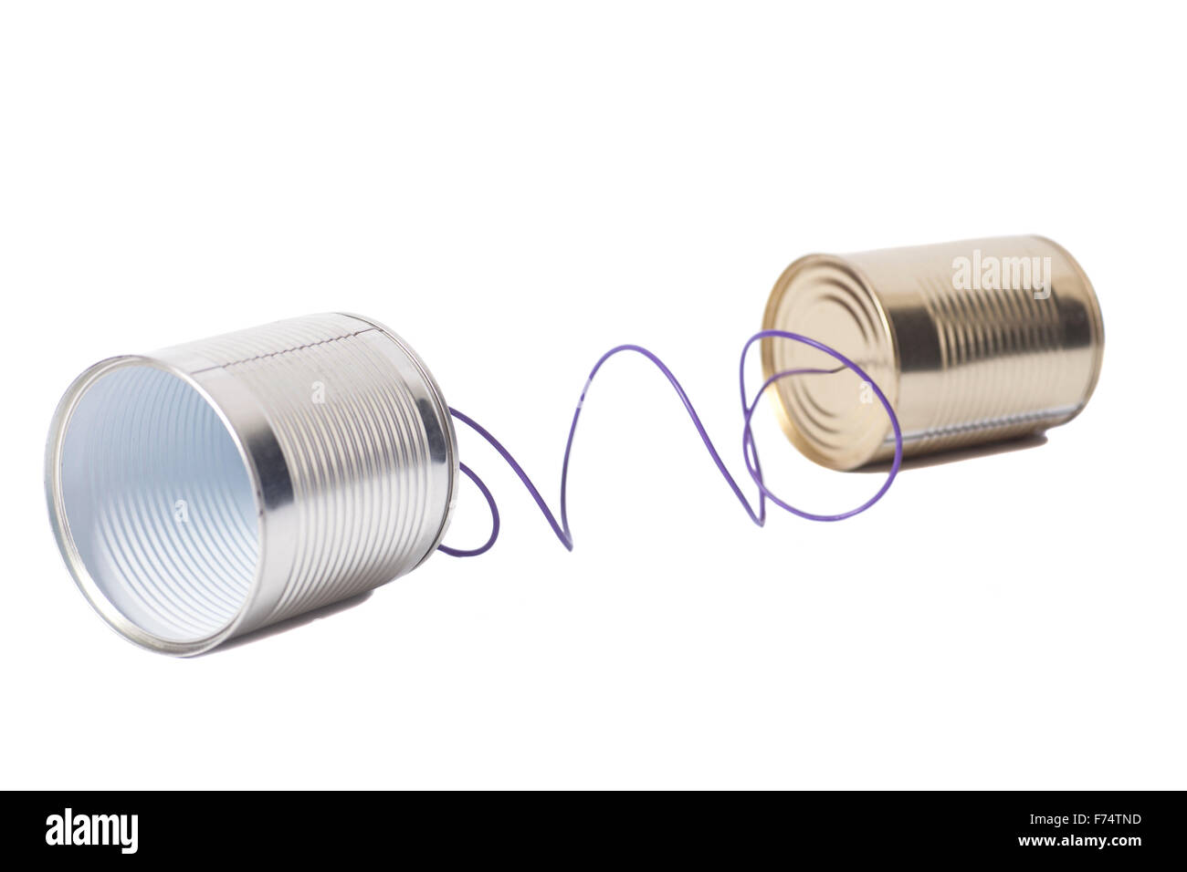 tin can phone.communication concept Stock Photo - Alamy