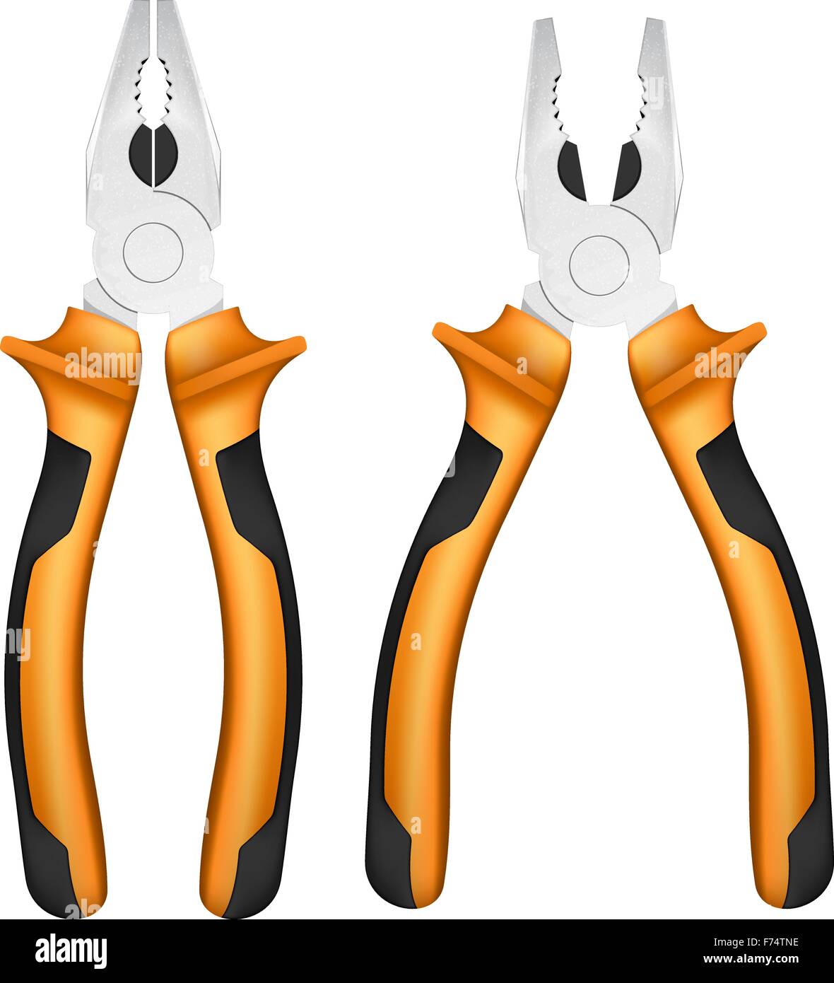 Set combination pliers with orange handles Stock Vector Image & Art - Alamy