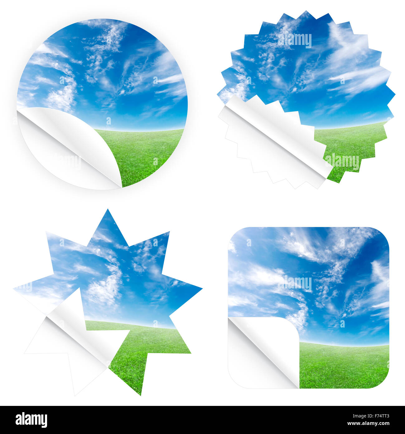 Beautiful blue sky horizon stickers Stock Photo - Alamy