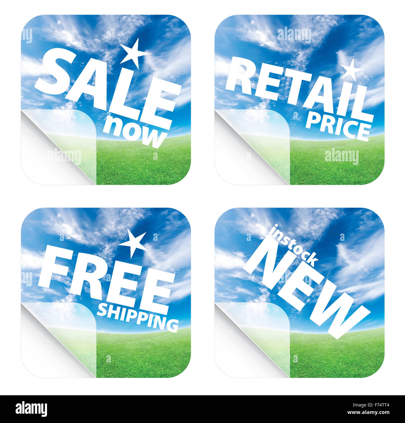 Beautiful blue sky horizon stickers Stock Photo - Alamy