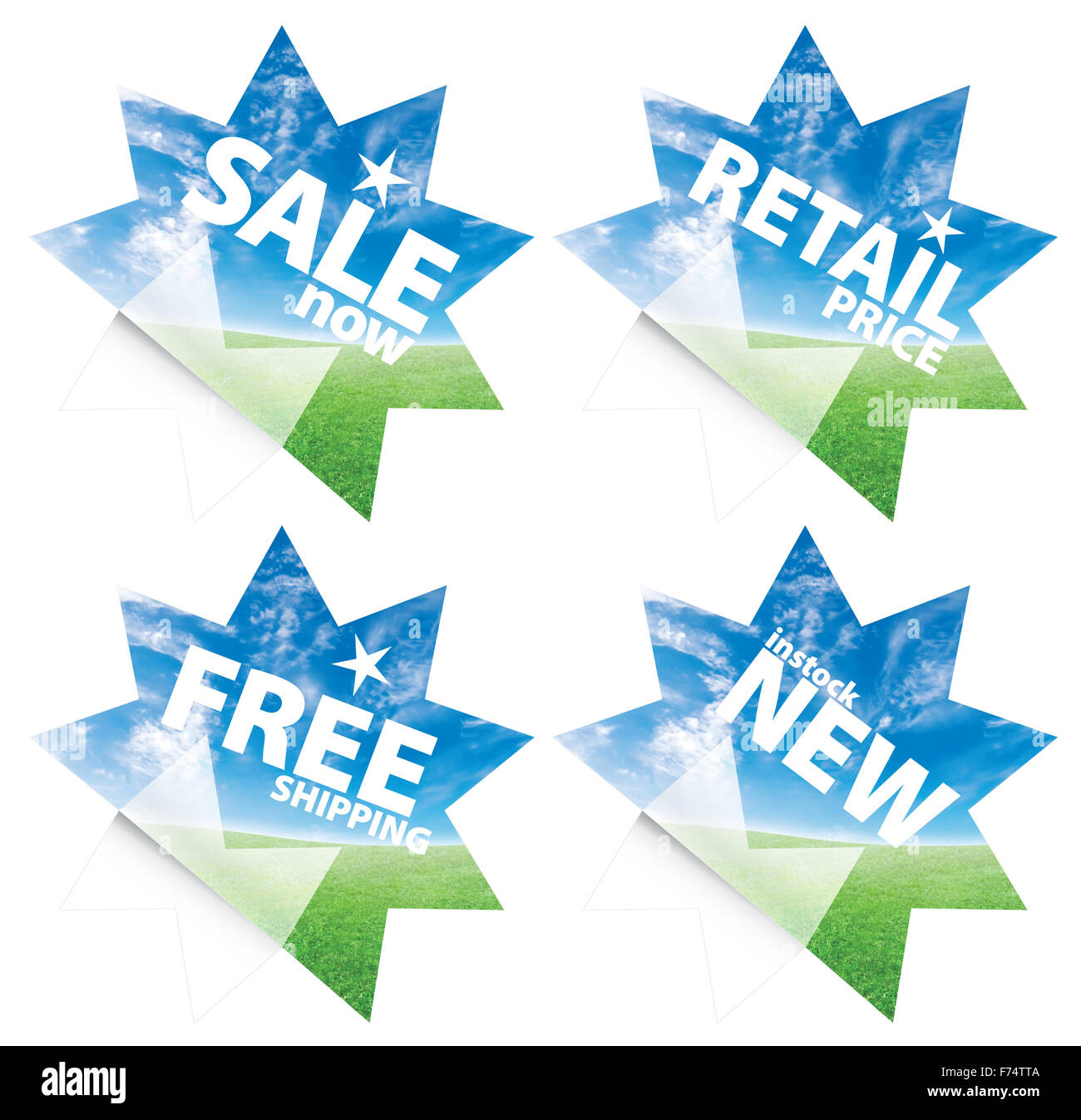 Beautiful blue sky horizon stickers Stock Photo - Alamy