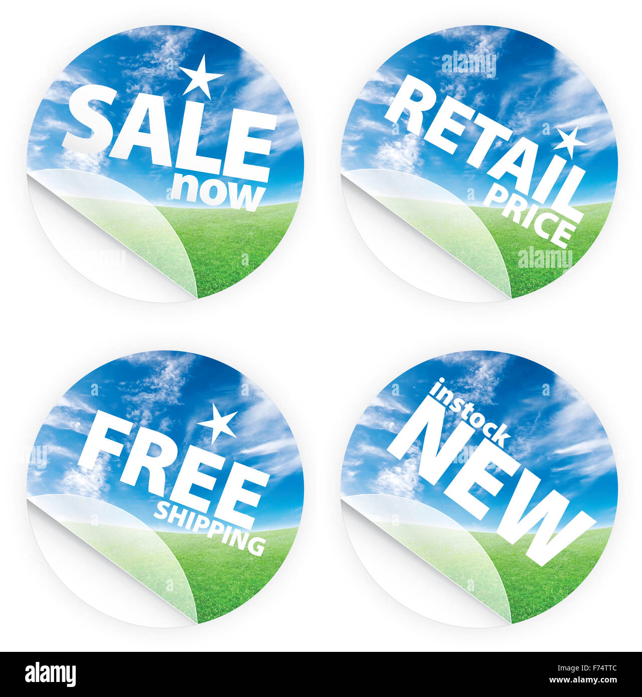 Beautiful blue sky horizon stickers Stock Photo - Alamy