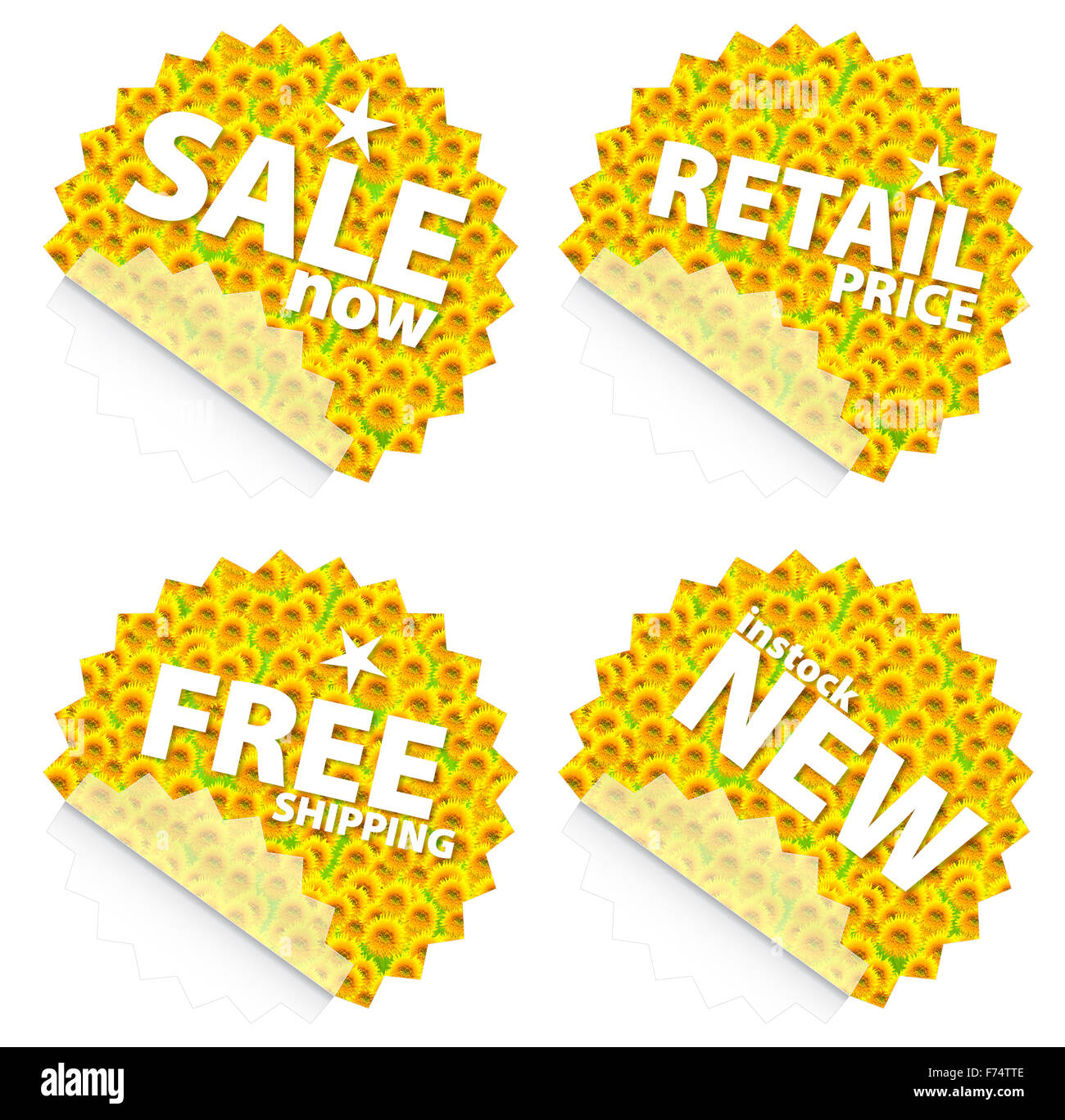 Sunflower retail stickers Stock Photo - Alamy