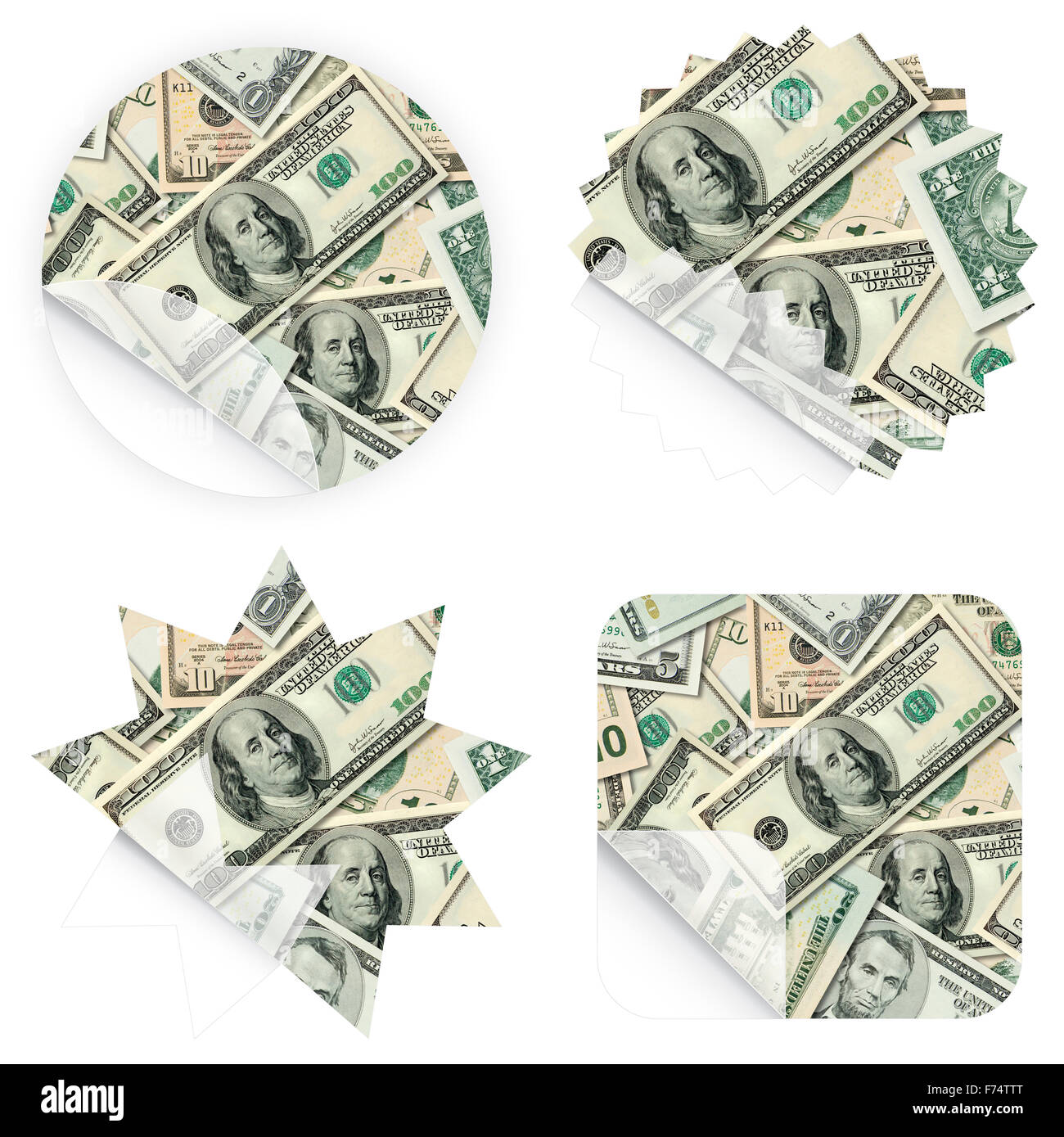 Money retail stickers Stock Photo - Alamy