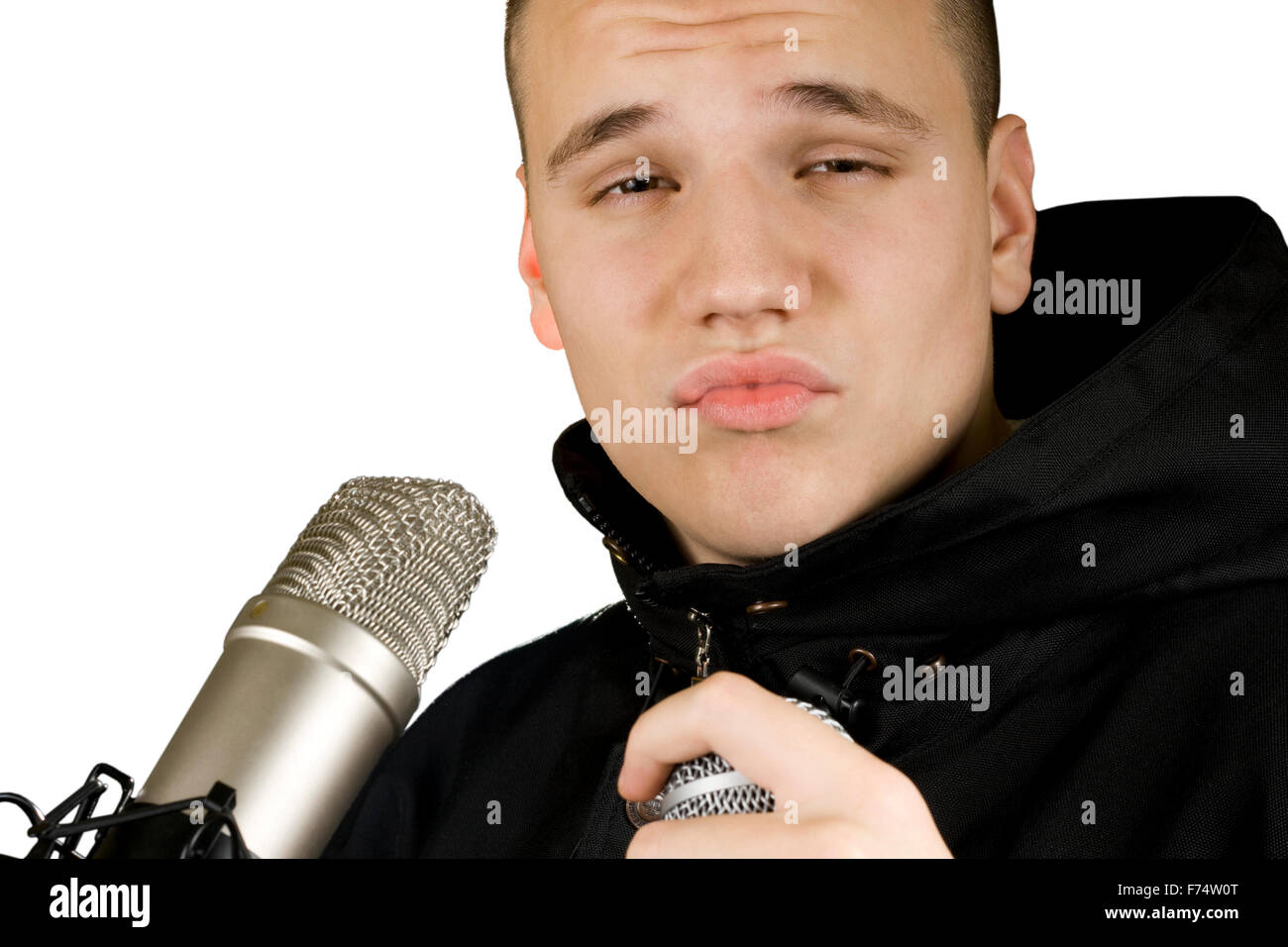 Music boy making a face Stock Photo - Alamy