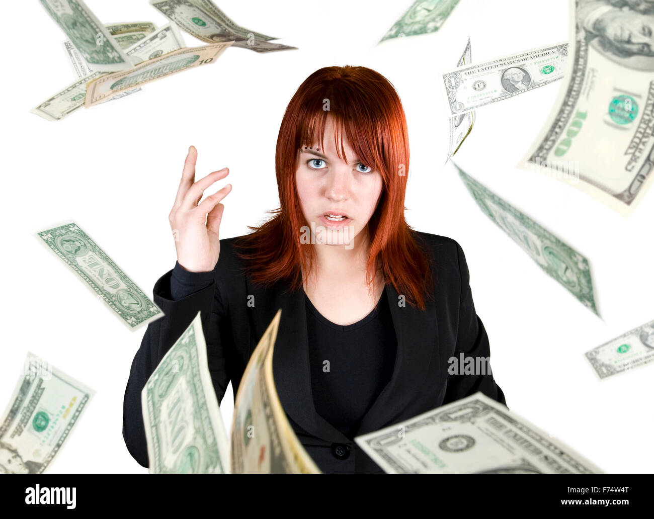 Angry girl throwing money in your face Stock Photo - Alamy