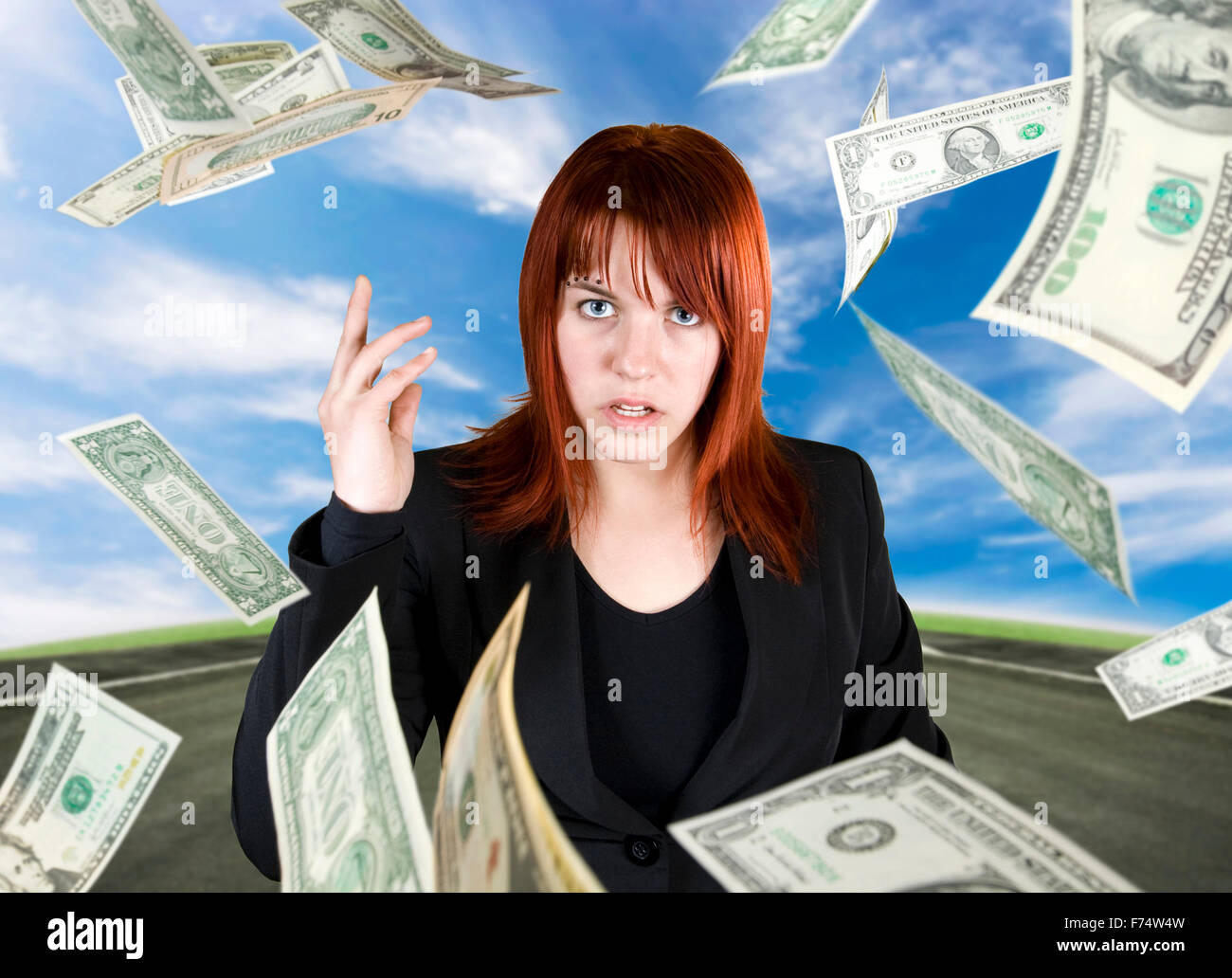 Angry girl throwing money in your face Stock Photo - Alamy