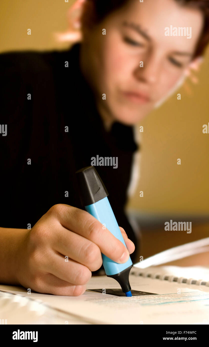 Student girl studying Stock Photo - Alamy