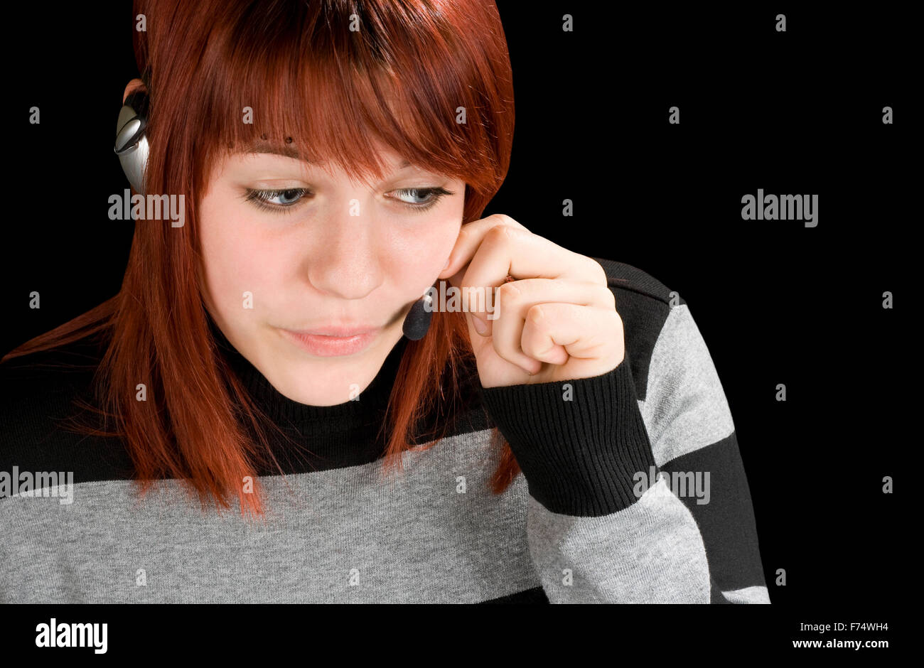 Call center girl Stock Photo - Alamy
