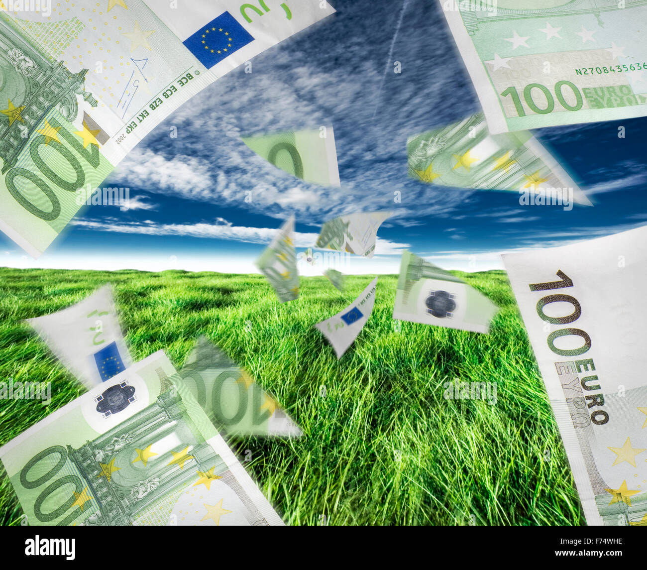 Paper money falling from sky hi-res stock photography and images - Alamy