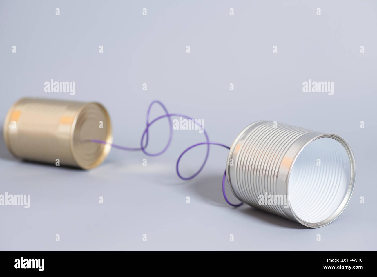 tin can phone.communication concept Stock Photo - Alamy