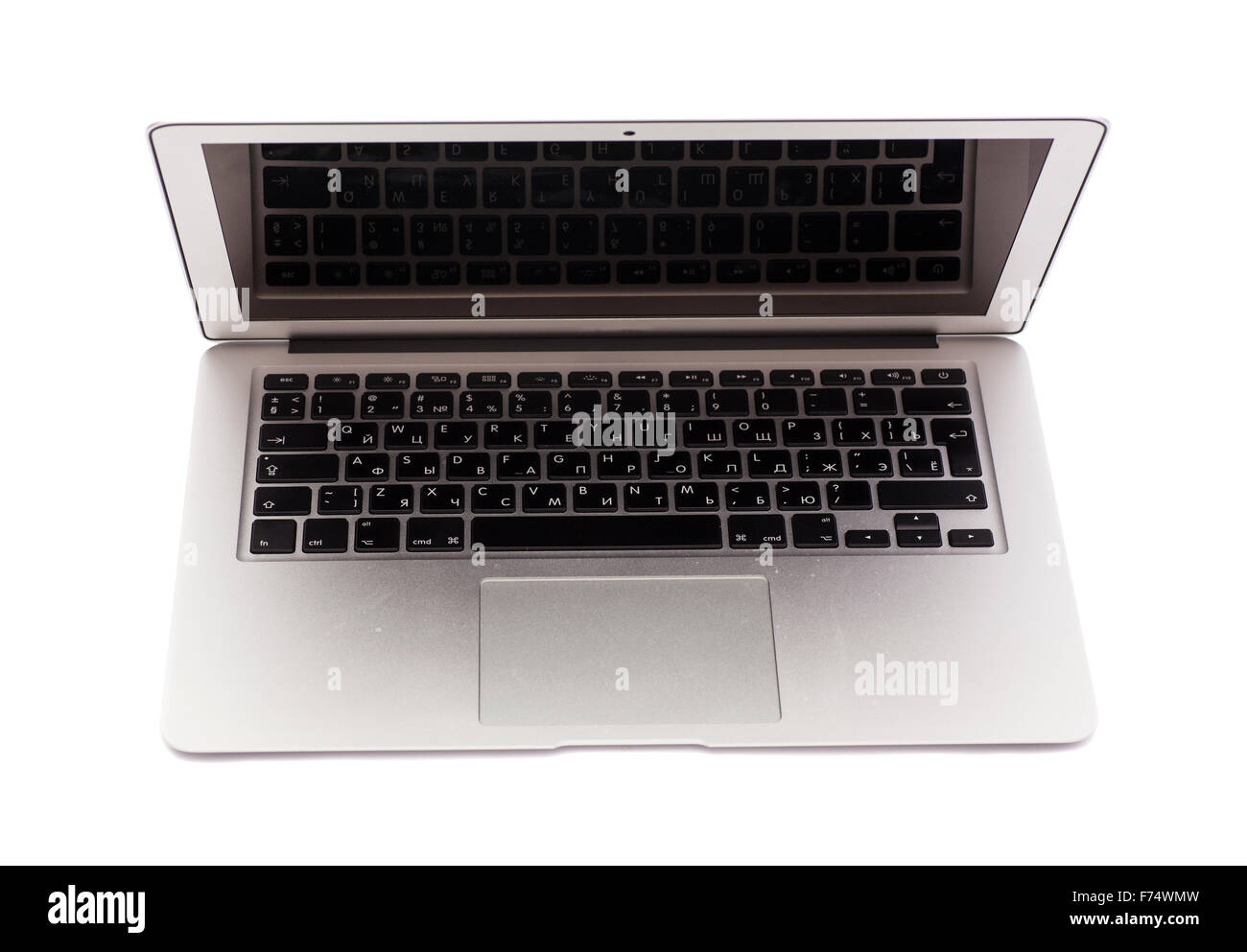 Open Laptop isolated on white background Stock Photo - Alamy