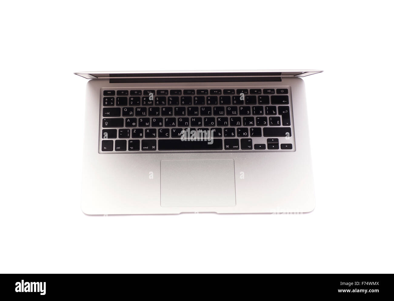 Open Laptop isolated on white background Stock Photo - Alamy