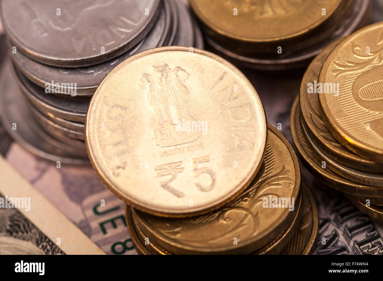 Indian Currency Rupee Coins,closeup Stock Photo - Alamy