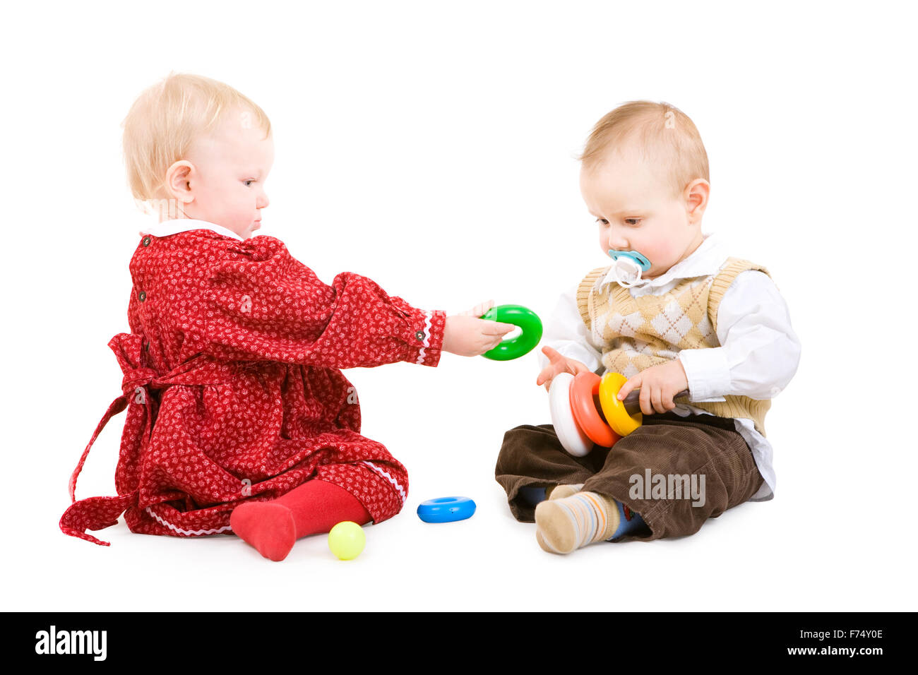 two children play together Stock Photo - Alamy
