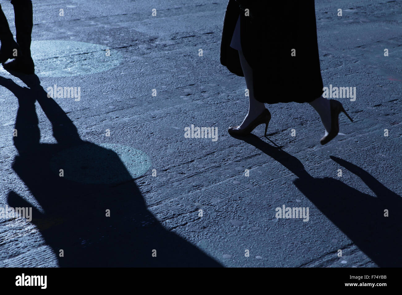 Blue night shadows silhouettes unrecognizable hi-res stock photography ...